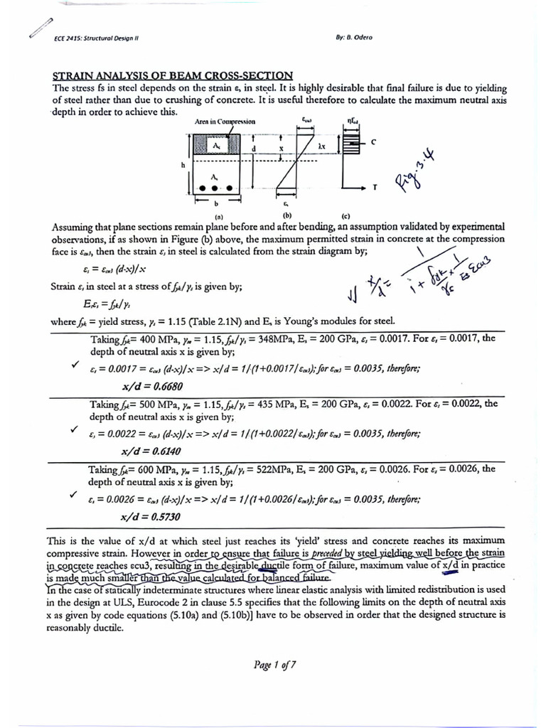 Strain Analysis of Beam Sections | PDF