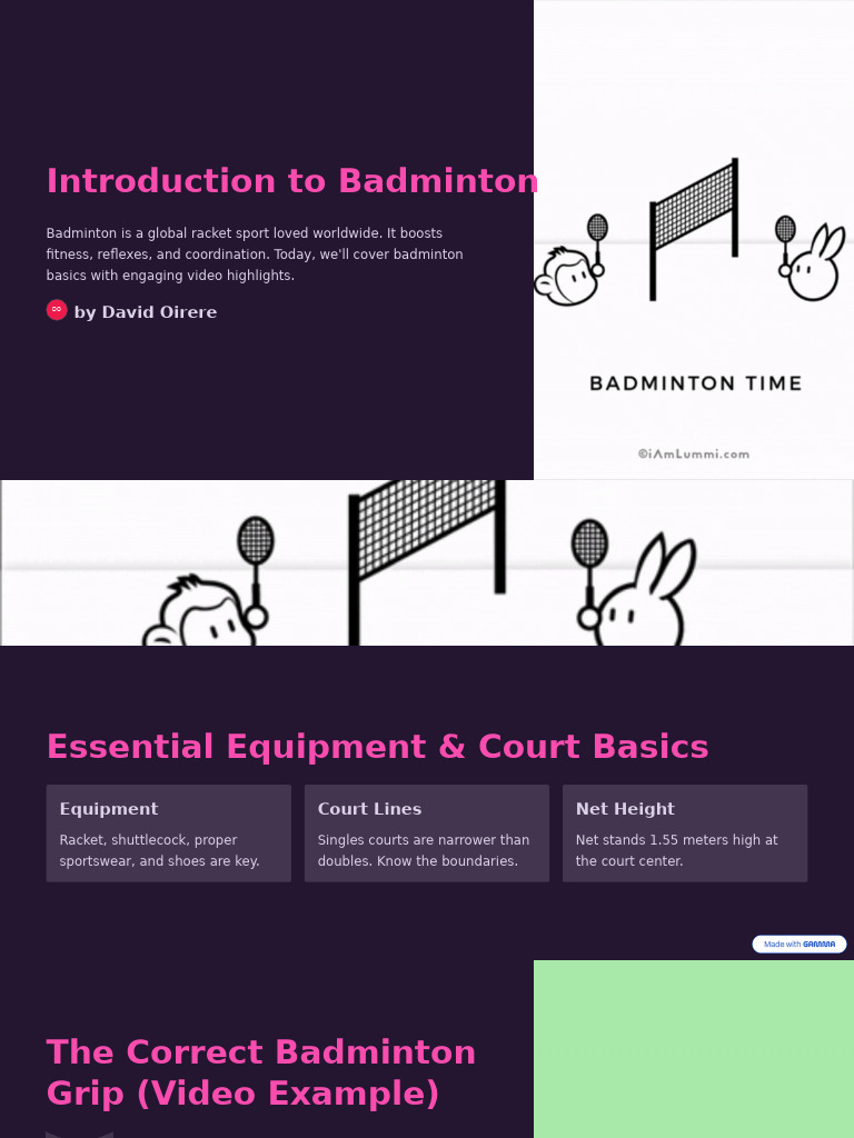Introduction To Badminton | PDF | Games Of Physical Skill | Sports