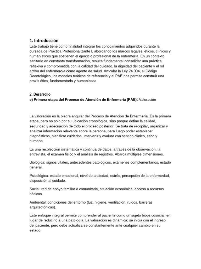 TP PP1 Integrador Enfermería Ems | PDF | Enfermería | Sicología
