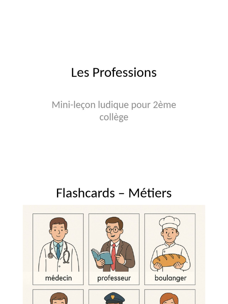 Les Professions Jeu Ludique Complet | PDF