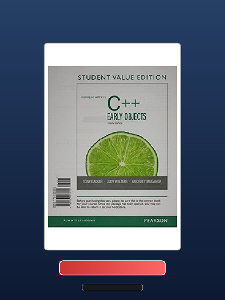 Immediate Access Starting Out With C Early Objects 8th Edition Verified PDF Download | PDF ...