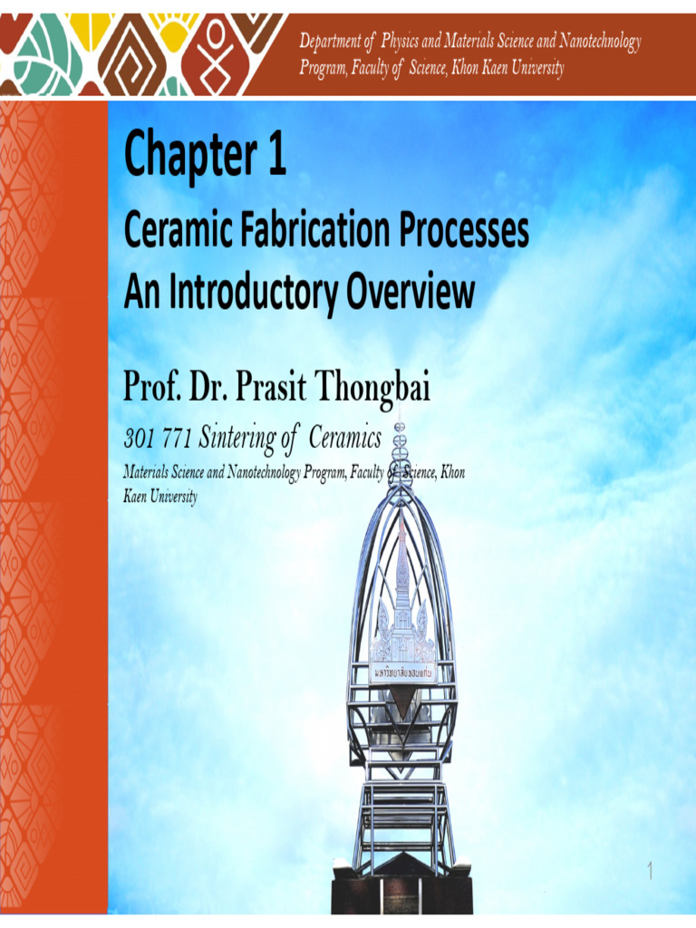 Chapter 1 Ceramic Fabrication Processes | PDF | Ceramics | Boron