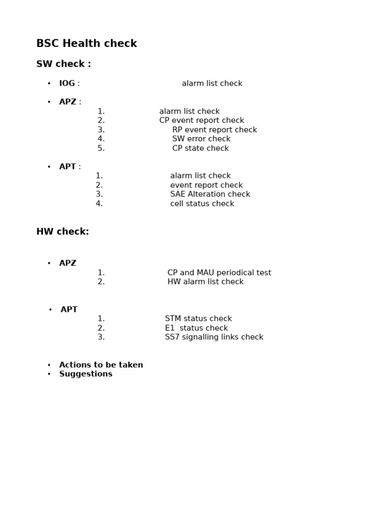 BSC Health Check: RP2 Test Overview | PDF