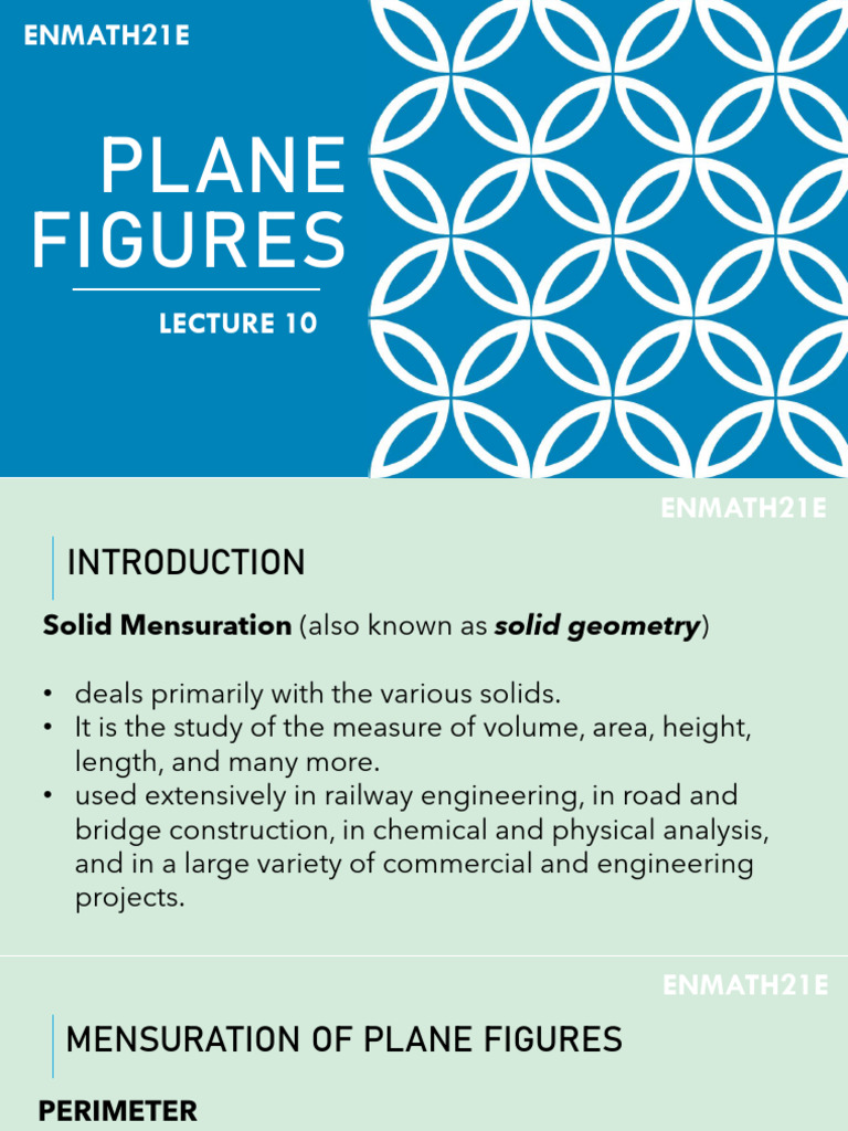 ENMATH21E - Lecture 10 - Plane Figures-2 | PDF | Area | Shape