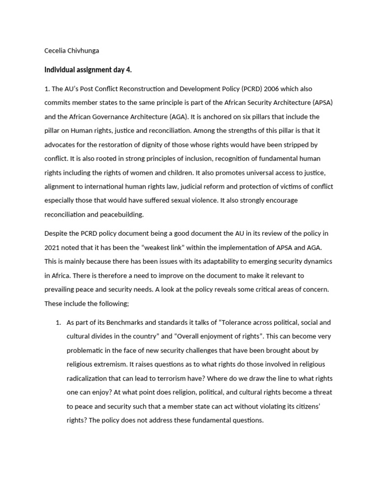 Cecelia Assignment Day 4 Module 6 | PDF | Political Science | Rights