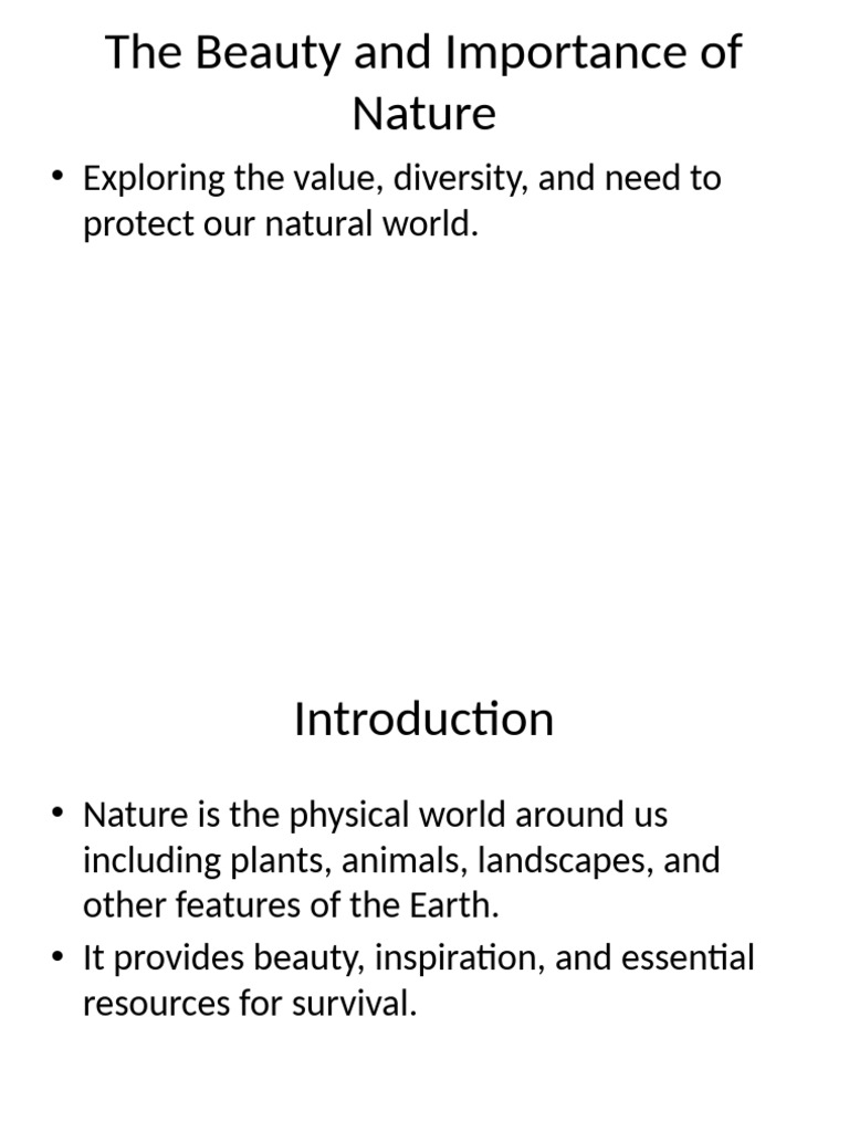 The Importance of Protecting Nature | PDF