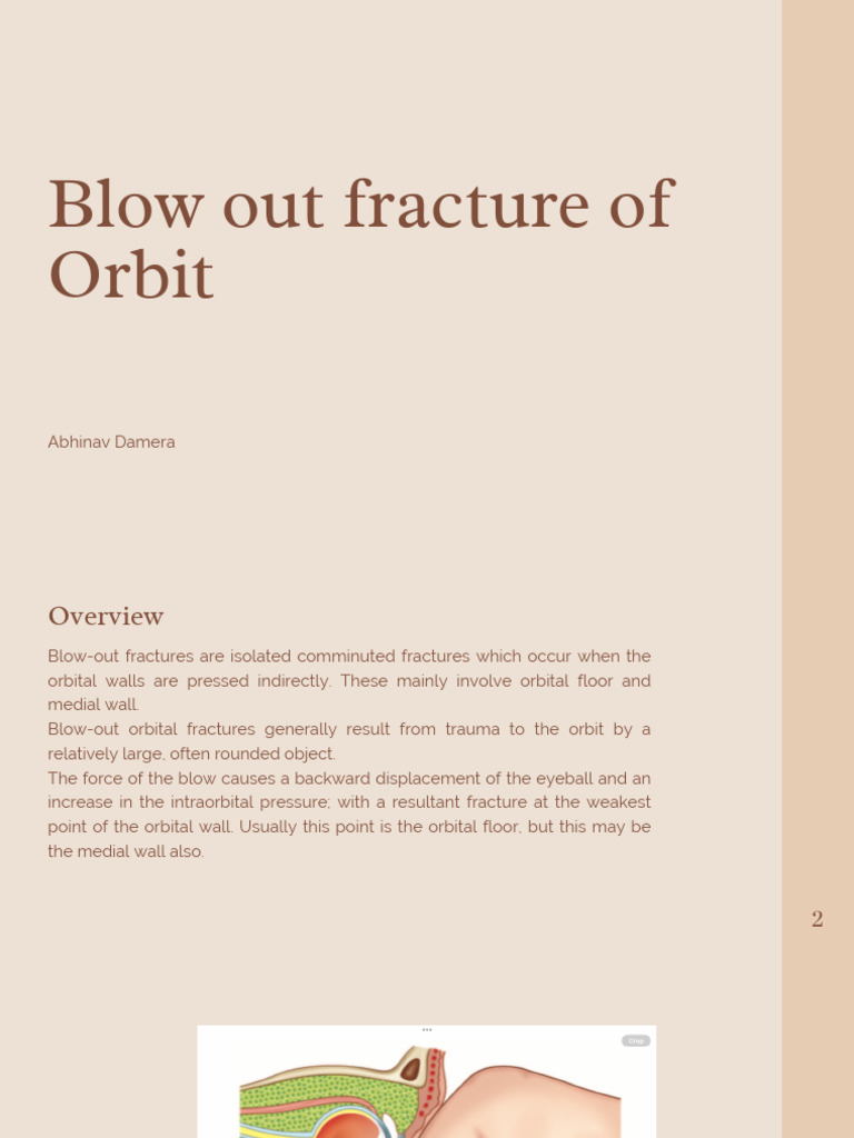 Blow Out Fracture of Orbit | PDF | Medical Specialties | Diseases And Disorders