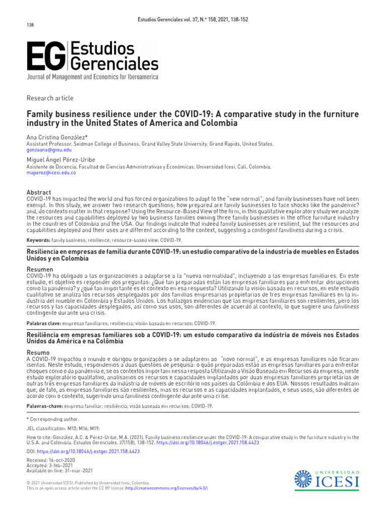 B7 Family Business Resilience Under the COVID-19 a Comparative Study in ...