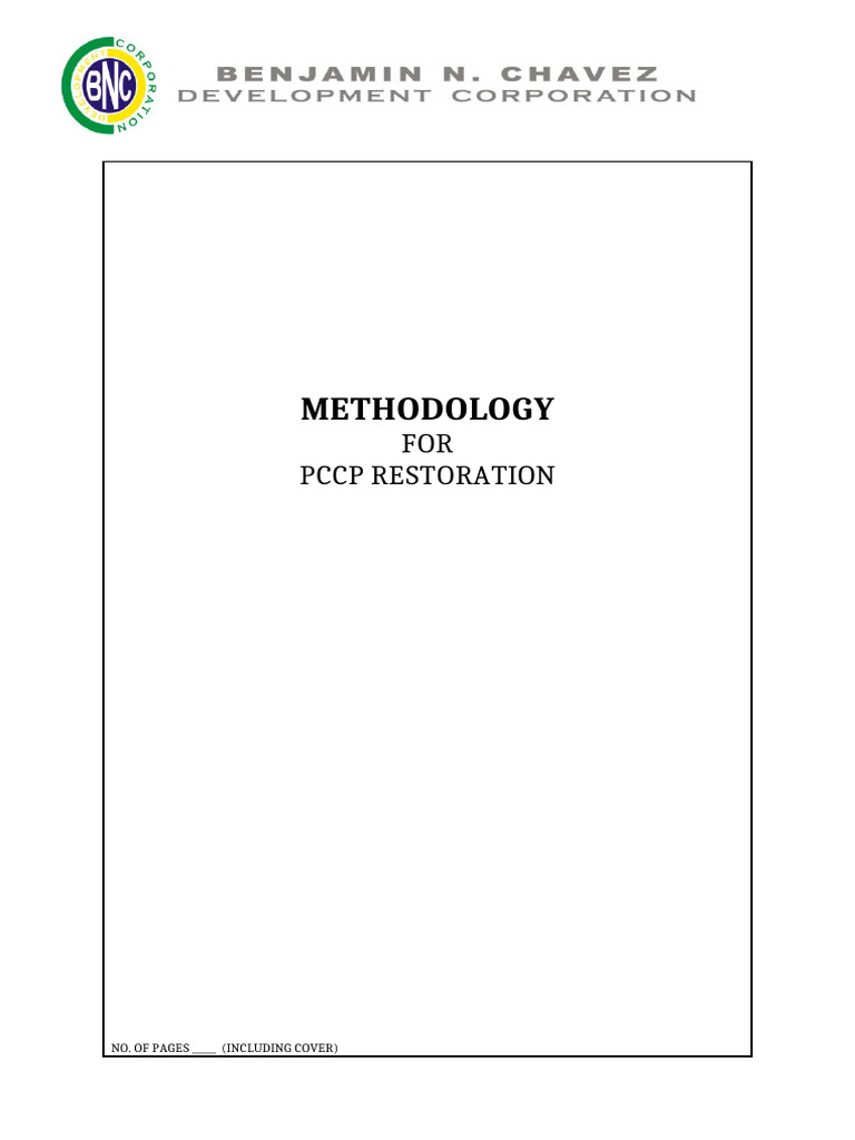 Restoration of PCCP Method Statement | PDF | Concrete | Road Surface