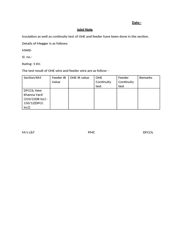 Megger Report | PDF