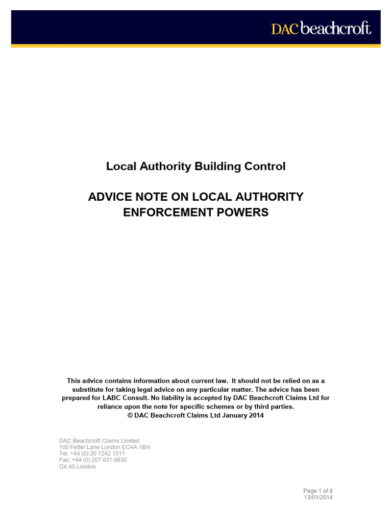 Local Authority Building Control Enforcement Guide | PDF | Risk | Justice