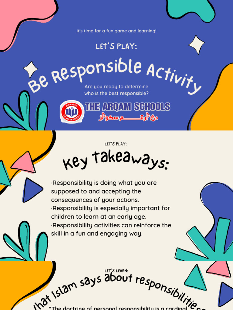 Fun Activities to Teach Kids Responsibility | PDF | Learning ...