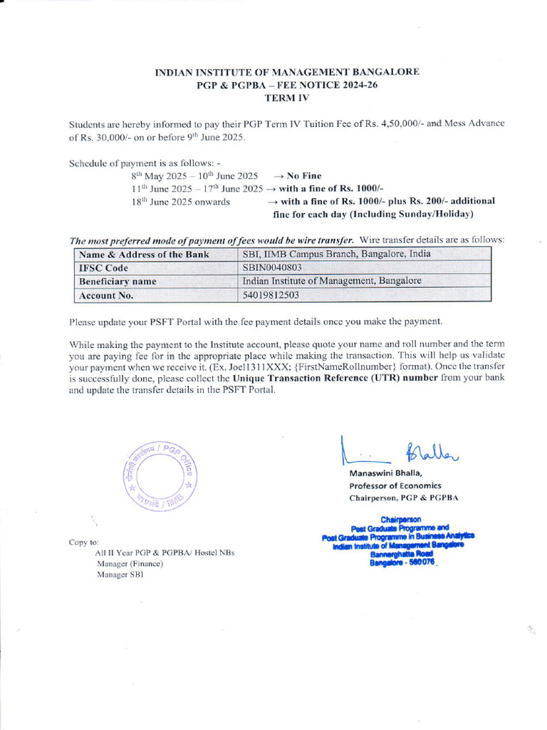 Term 4 Fee Notice | PDF
