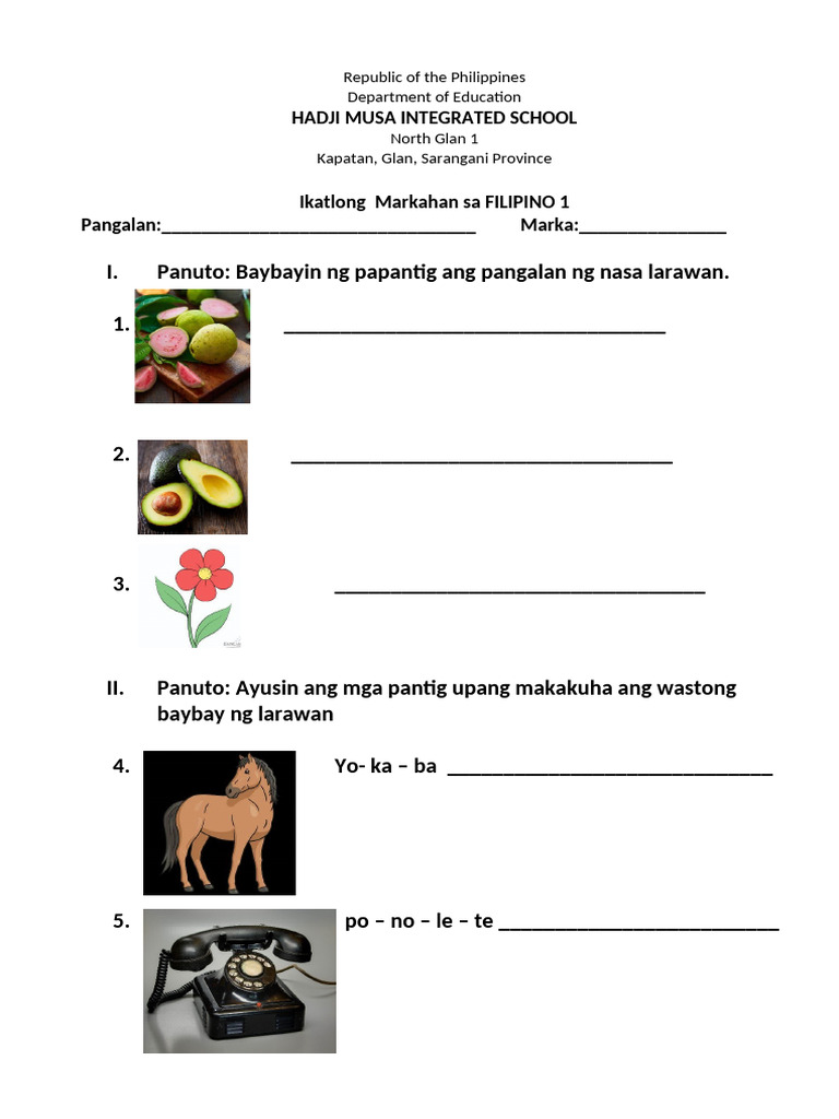 FILIPINO 3rd Grading | PDF