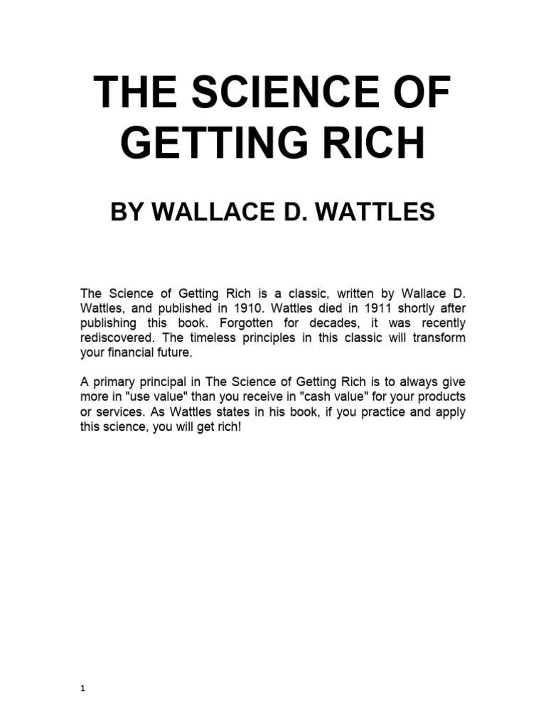 The Science of Getting Rich | PDF | Thought | Substance Theory