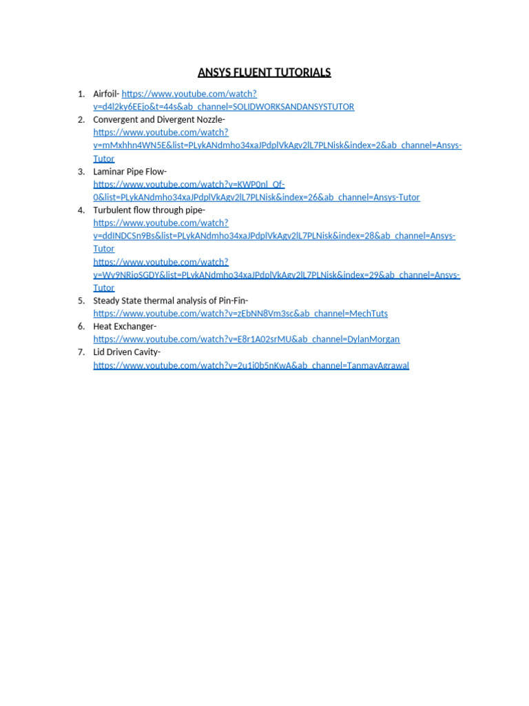 Ansys Fluent Tutorials Ad | PDF