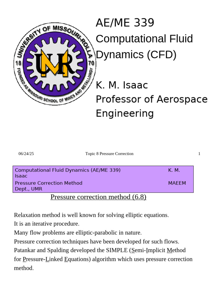 Pressure Correction Technique Isaac | PDF | Fluid Dynamics ...