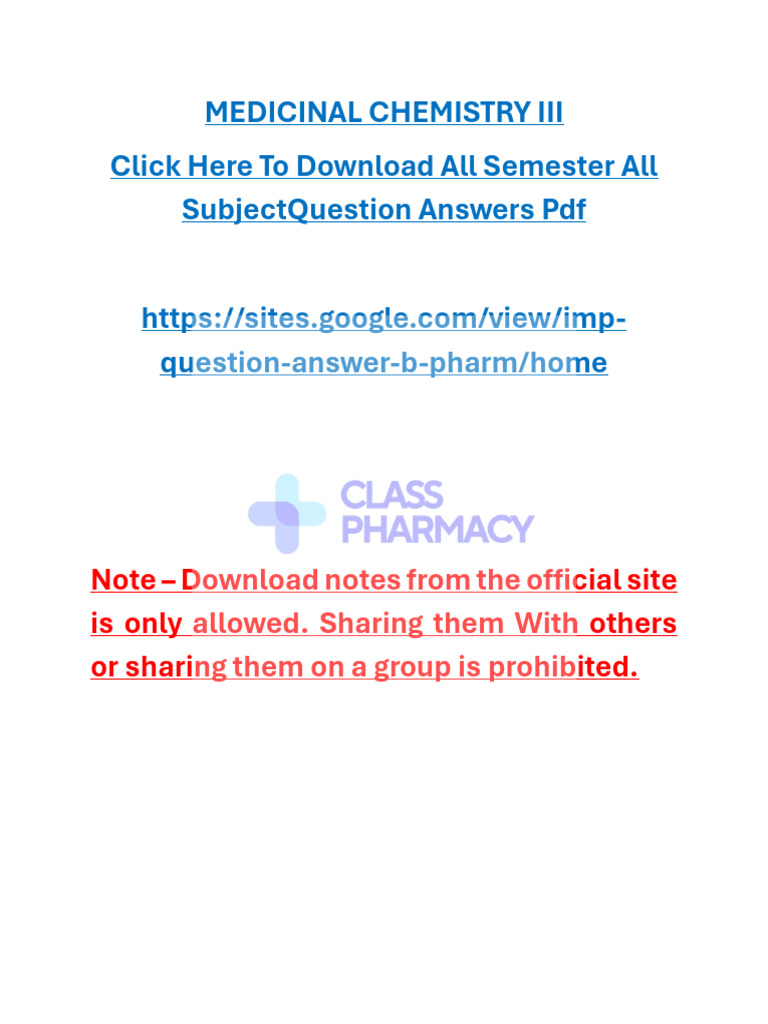 Medicinal Chemistry III: Antibiotics Overview | PDF | Penicillin
