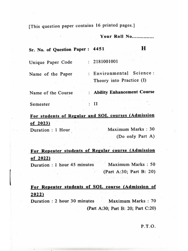 Evs Main Paper 2 | PDF