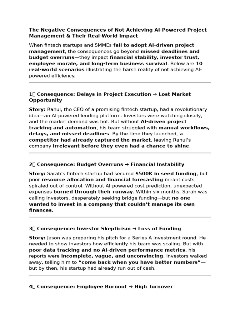 Project Management & Their Real-World Impact | PDF | Startup Company ...