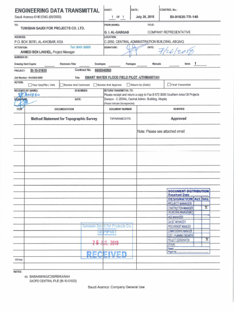 RES 175-Method Statement For Topographic Survey Rev0 | PDF | Surveying ...