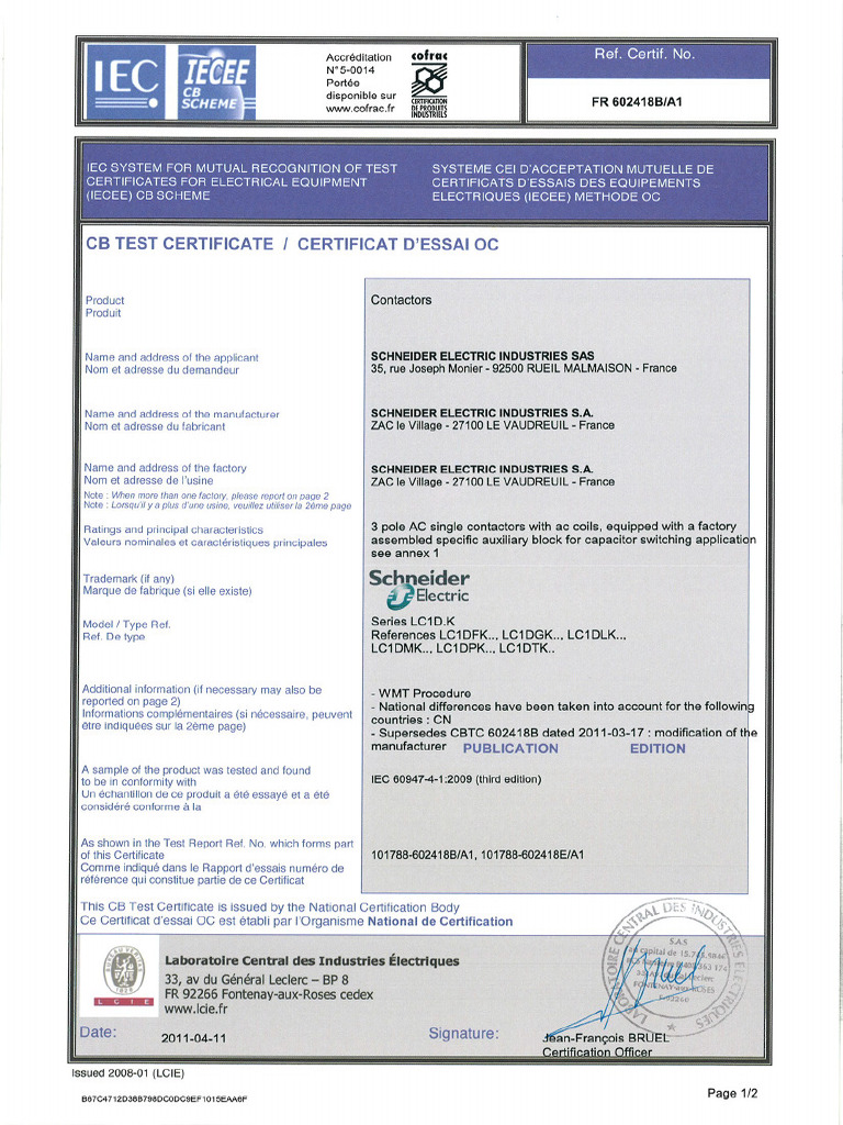 Test Contactor | PDF