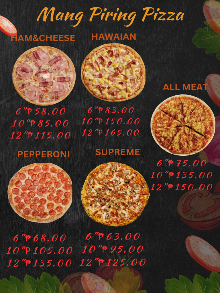 Black Orange Modern Pizza Menu - PDF 2 | PDF