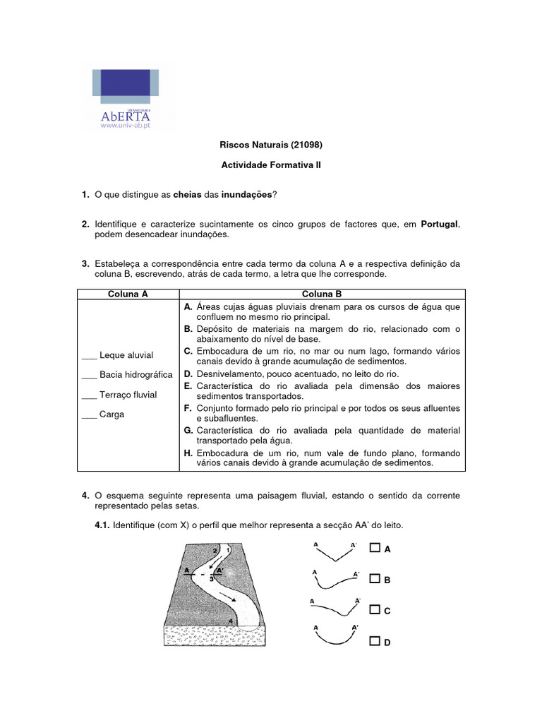 Actividade Formativa II | PDF | Enchente | Rio