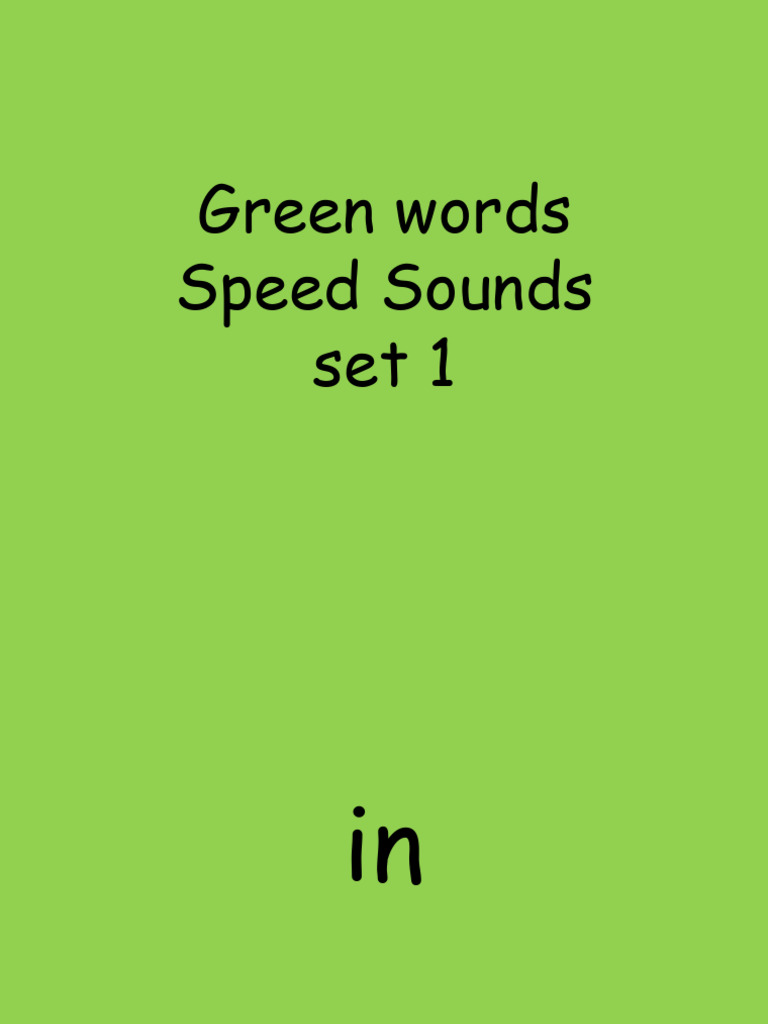 Green Words Set 1 Inpgo | PDF