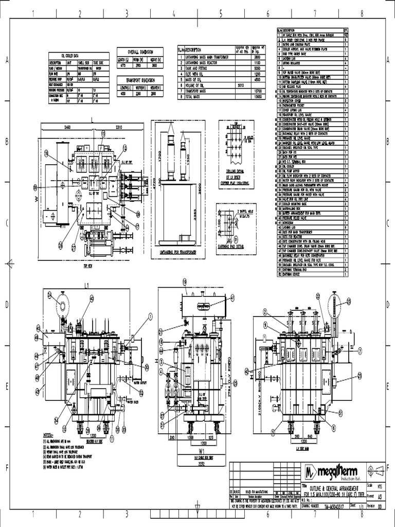 Tm-m3043317-00-Transformer Oga of 1.5mva For 3t Eaf | PDF