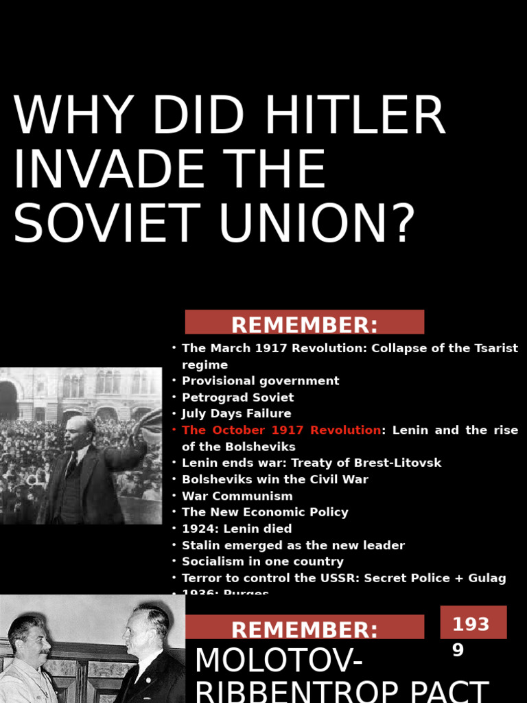 Reasons for Hitler's USSR Invasion | PDF | Nazi Germany | Soviet Union