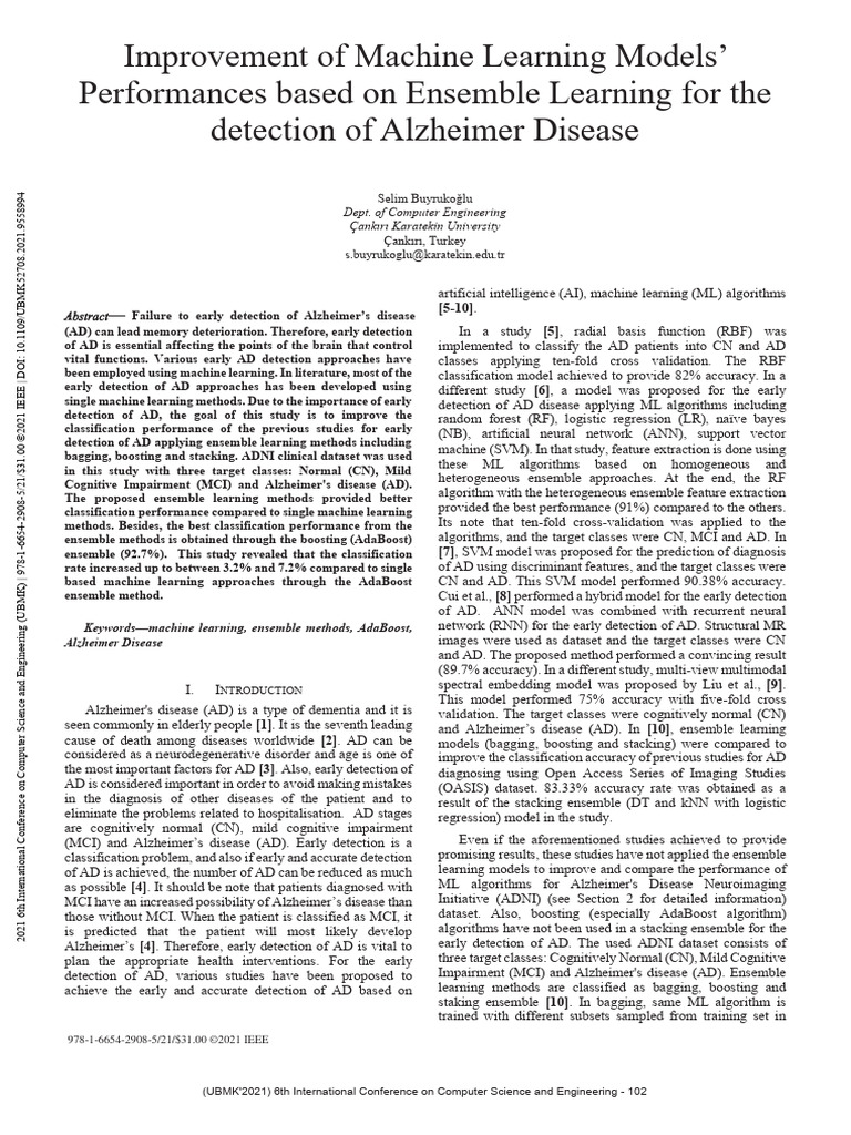 Improvement of Machine Learning Models Performances Based On Ensemble ...