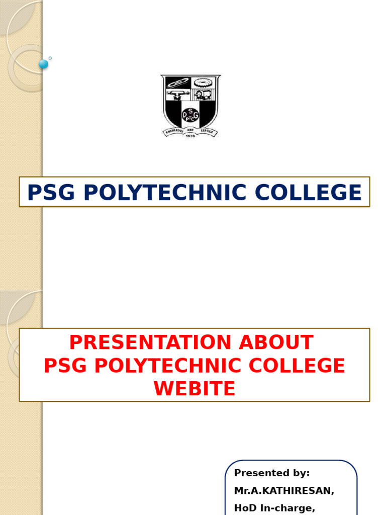 PSGPTC - Presentation On Website | PDF