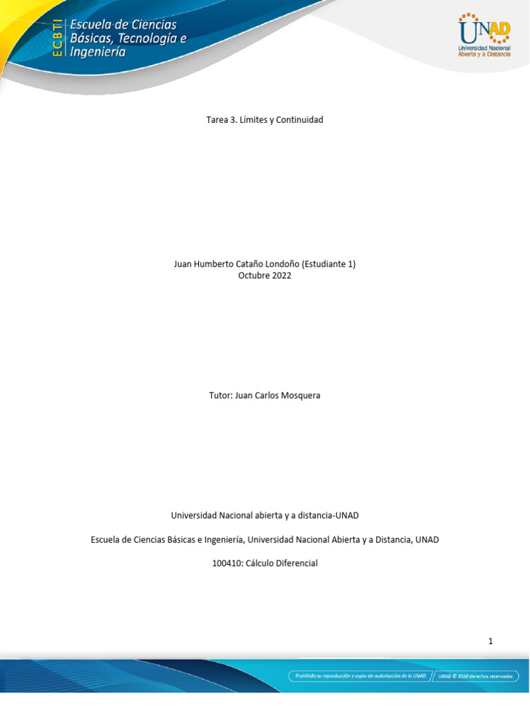 Cálculo Diferencial Ejercicios Tarea 3 | PDF | Variable (Matemáticas) | Derivado