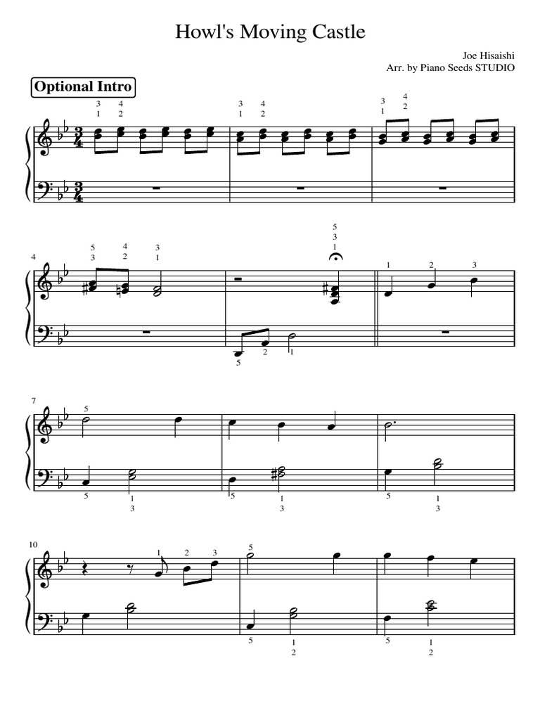 Howl's Moving Castle Piano Sheets | PDF