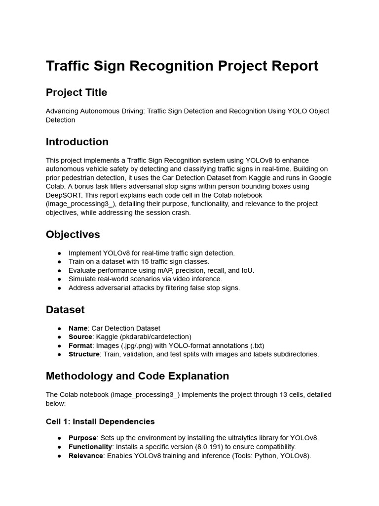 Traffic Sign Recognition Project Report | PDF | Computer File | Zip ...