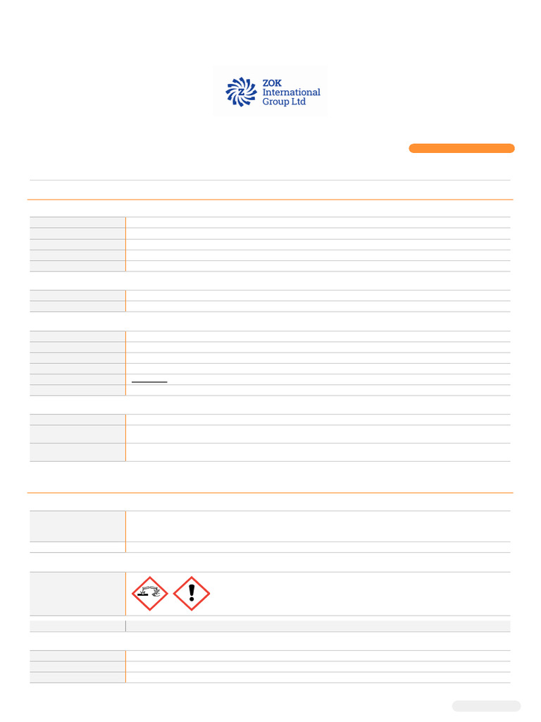 ZOK MX Safety Data Sheet Overview | PDF | Dangerous Goods | Toxicity