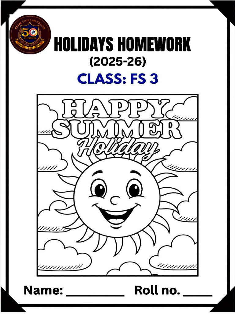 Holiday Homework FS3 (2025-26) | PDF