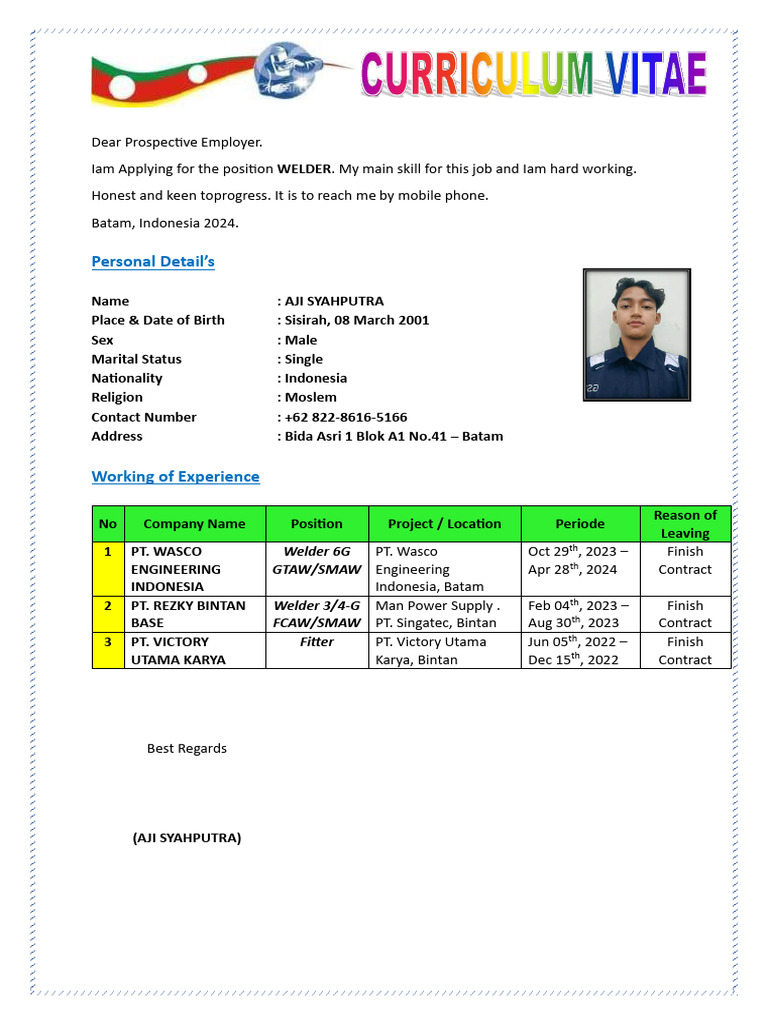 CV Aji Syahputra | PDF