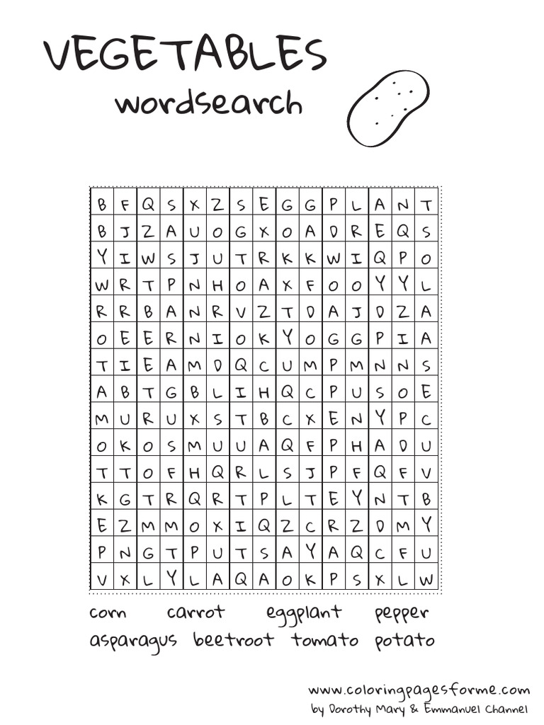 English Worksheets Vegetables Wordsearch | PDF
