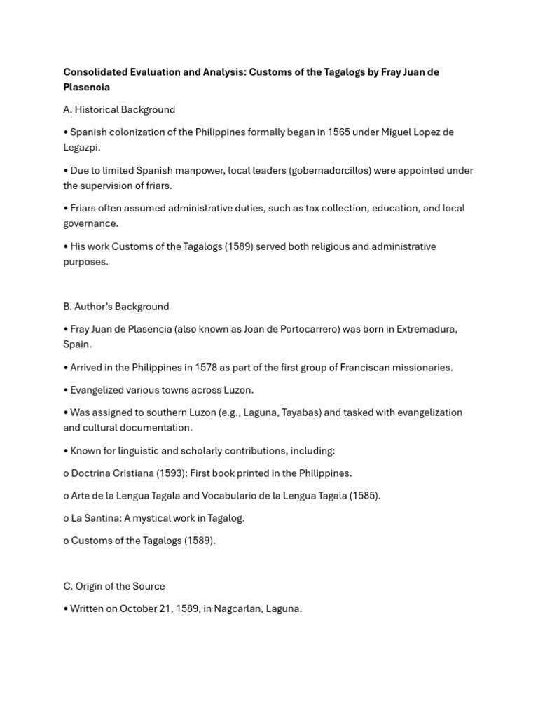 Customs of The Tagalog | PDF | Philippines