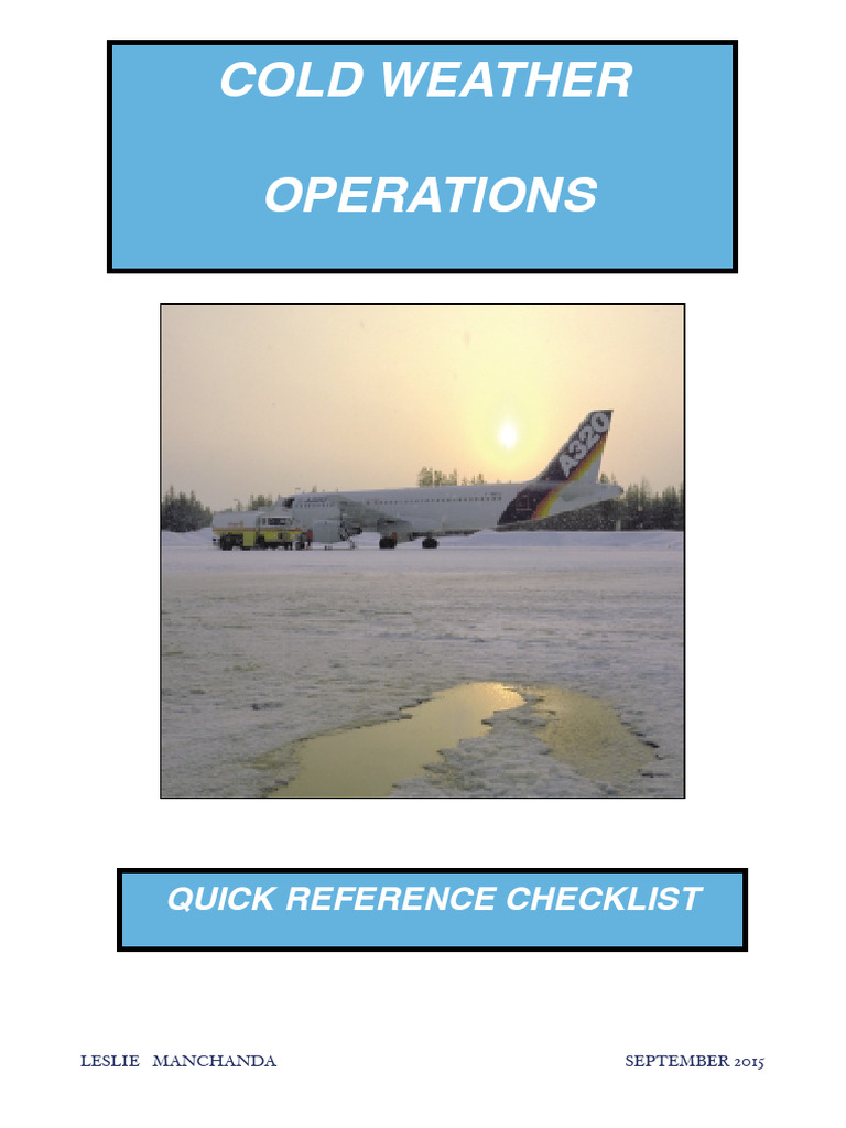 Cold Weather & Snotam Decode (Customized Procedure) ..هام جدا Qrc v 4.1 ...