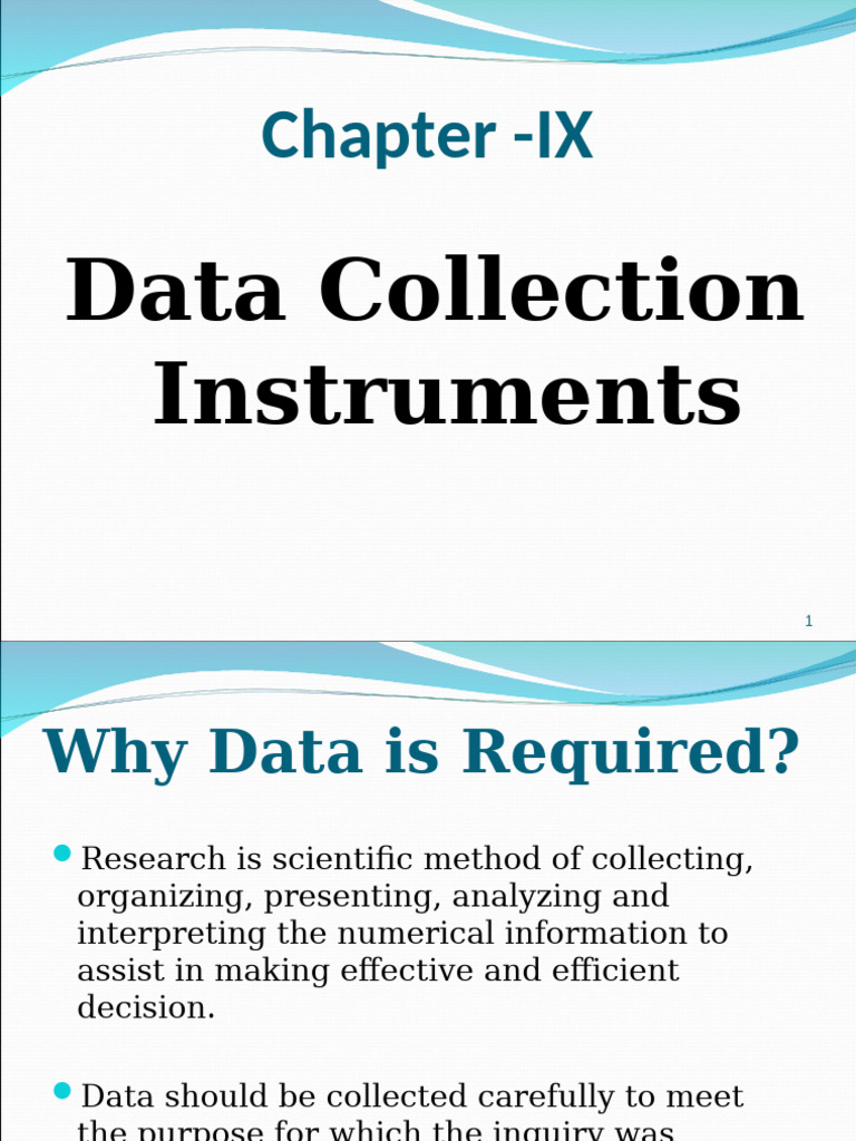 Chapter IX - Data Collection Instruments | PDF | Questionnaire | Data