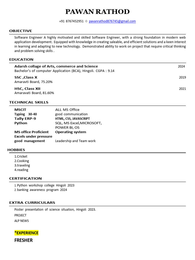 Pavan Rathod 1 | PDF