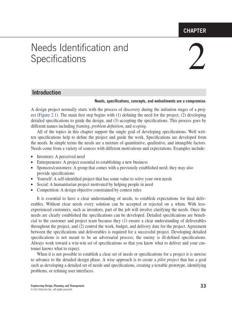 Needs Identification and Specifications Guide | PDF | Marketing ...