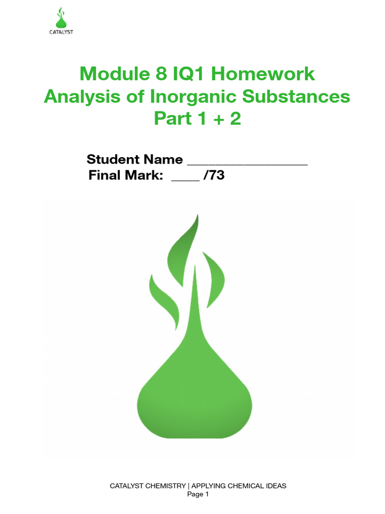 Module 8 IQ1 Part 1 Homework | PDF | Ion | Hydroxide