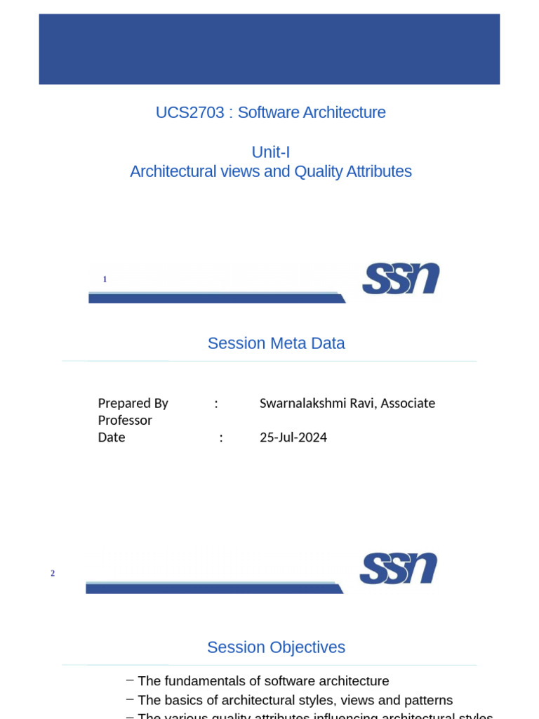 Software Architecture Unit1 | PDF | System | Class (Computer Programming)