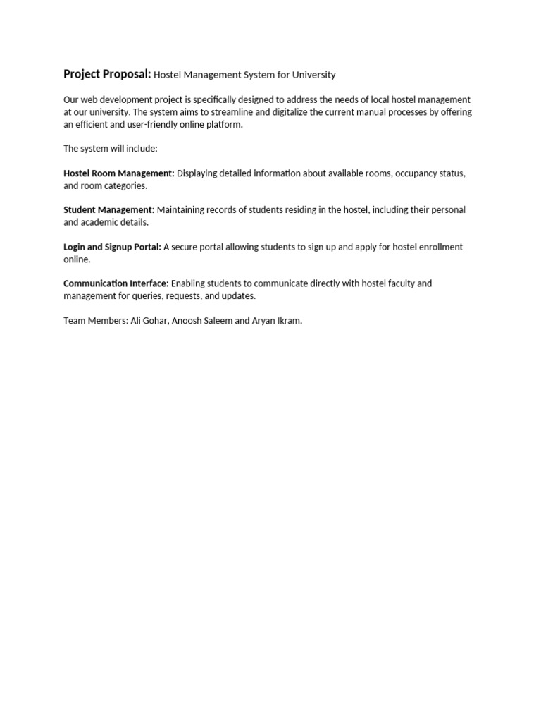 Project Proposal | PDF