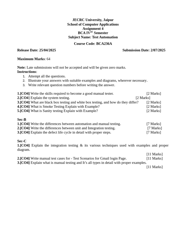 Test Automation Assignment 4 | PDF