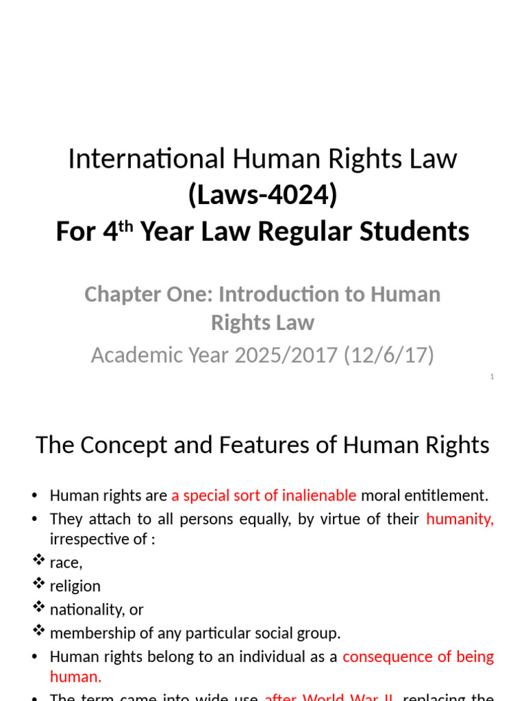 Chapter One-Introduction To Human Rights Law | PDF | Human Rights ...